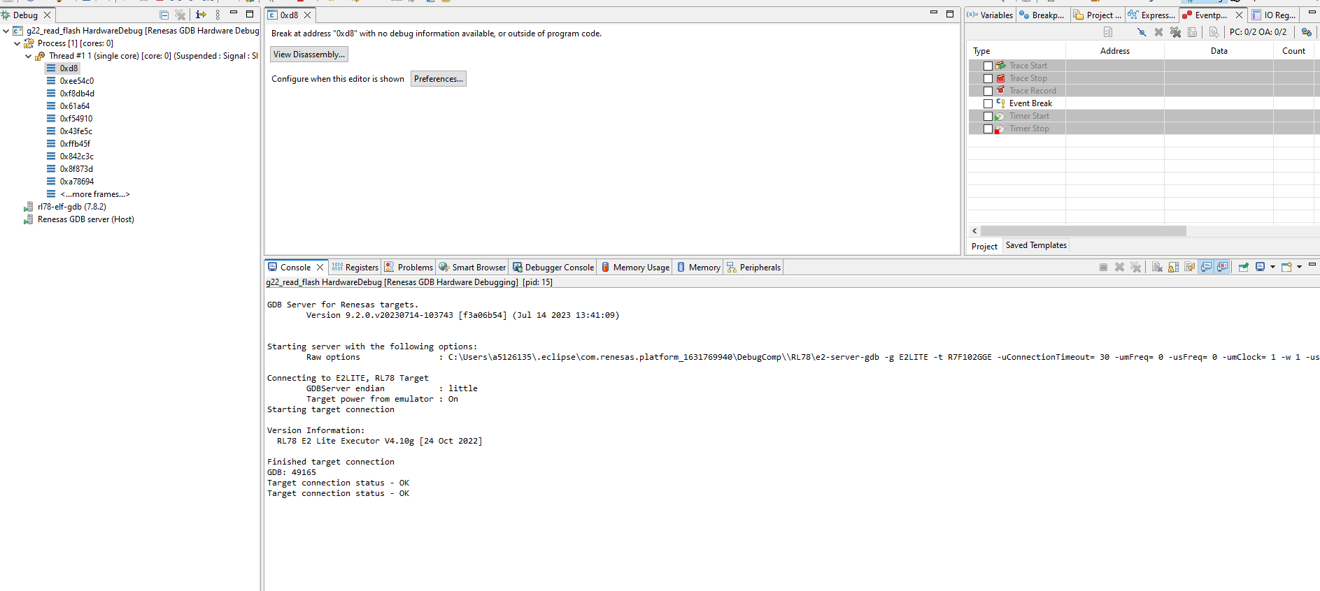 6.From here you can use the memory view: