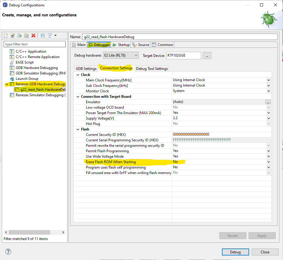 3.Then also uncheck the program binary in "Load image and symbols":